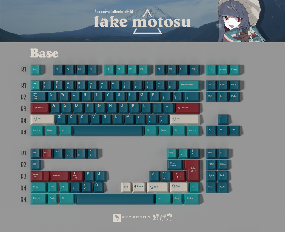 KEYKOBO Motosu Lake ABS Double Shot Keycap Set - Serene and Stylish ...