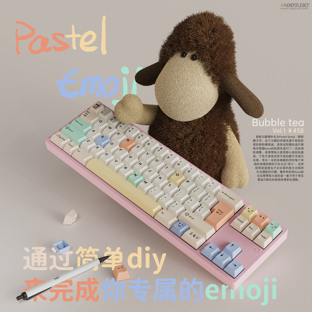 OneKey x TUT Bubble Tea Cherry Profile Keycaps Set | Add a Playful ...