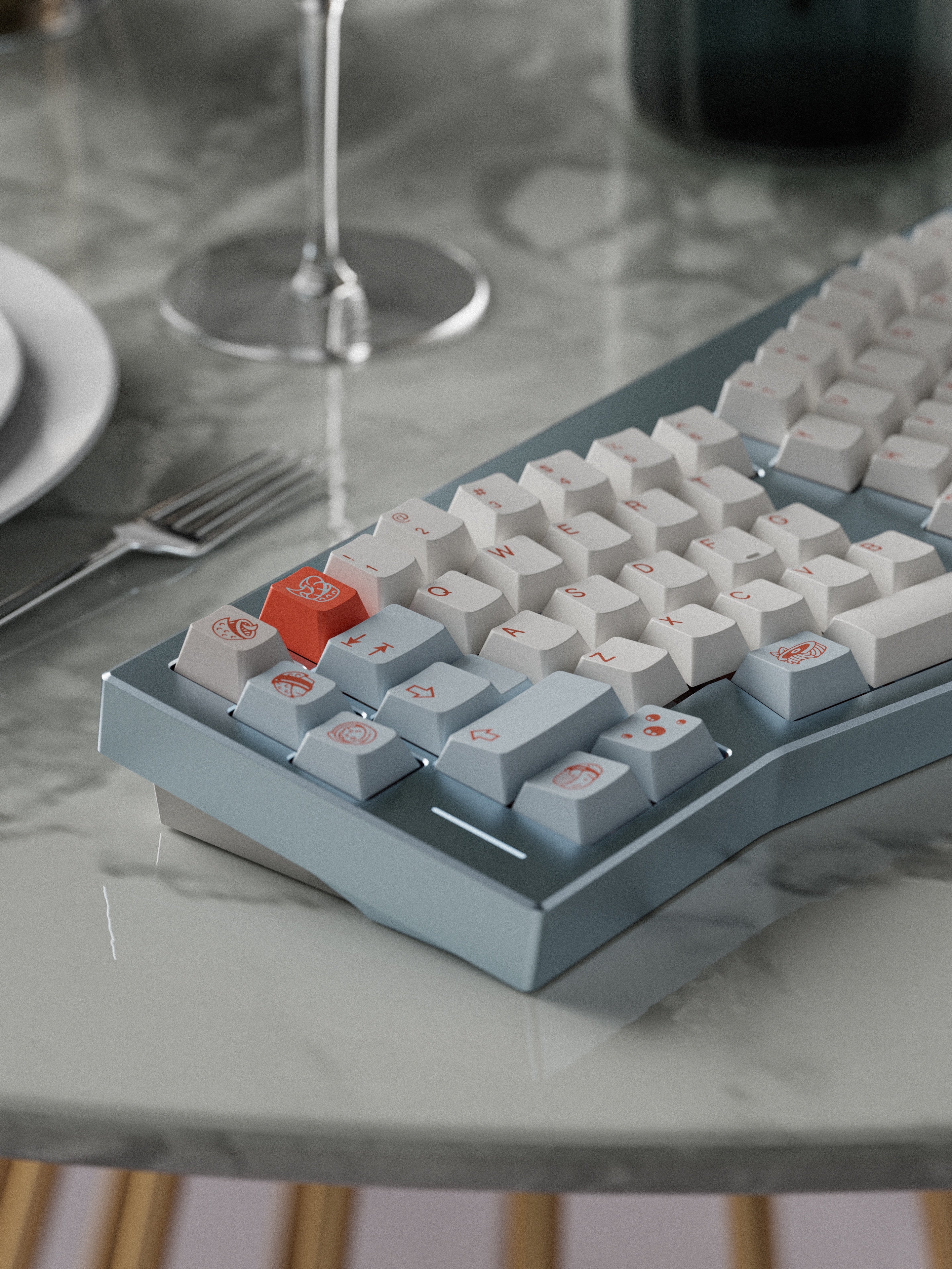 GOMASTER Salmon Reborn PBT Dye-Sublimation Keycap Set – UniKeys