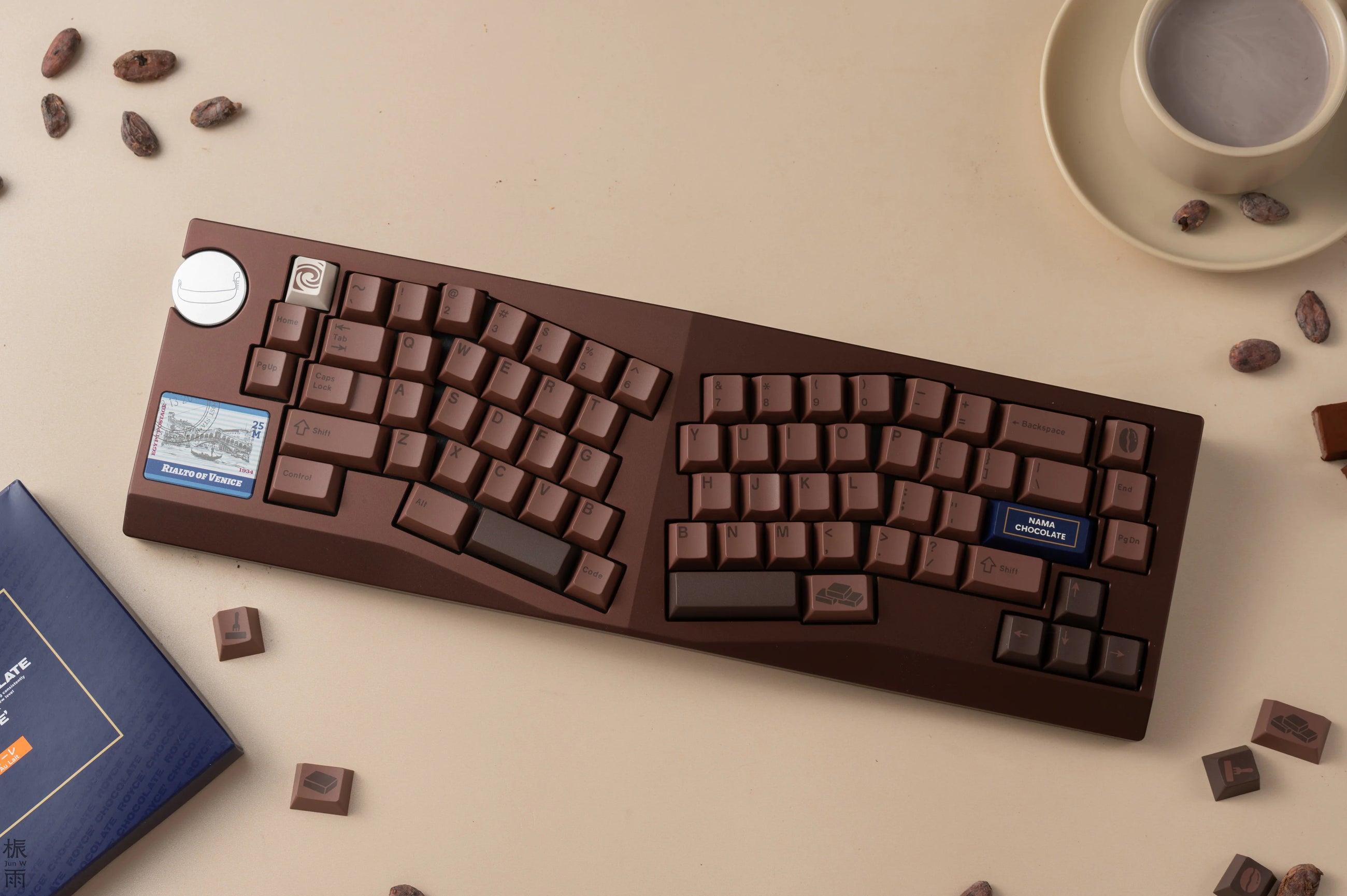 KEYKOBO Nama Chocolate Keycap Set - Elegant and Stylish Keycaps for ...