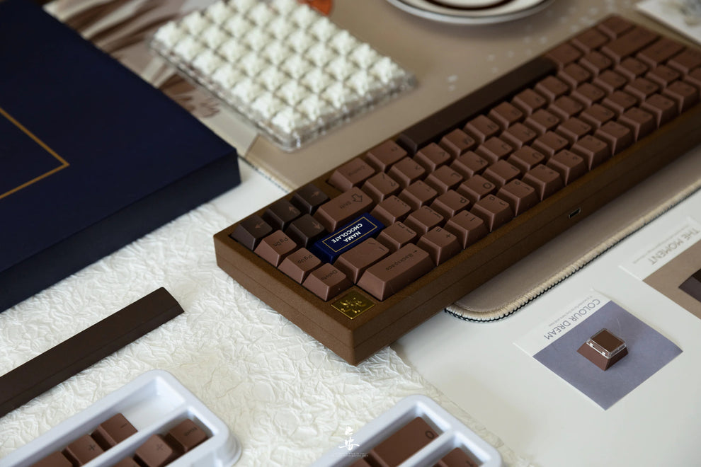 KEYKOBO Nama Chocolate Keycap Set - Elegant and Stylish Keycaps for ...