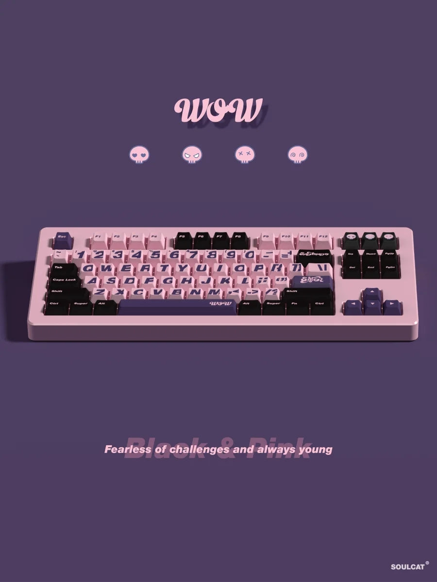 SOUL CAT WOW PBT KEYCAP SET - Enhance Your Keyboard's Aesthetics